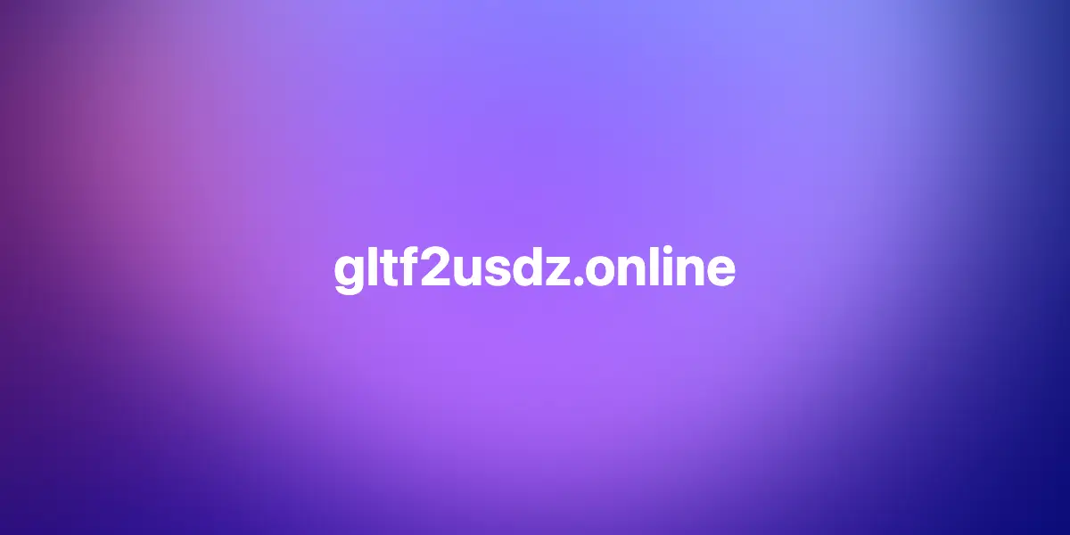 gltf2usdz.online - Convert glTF files to USDZ